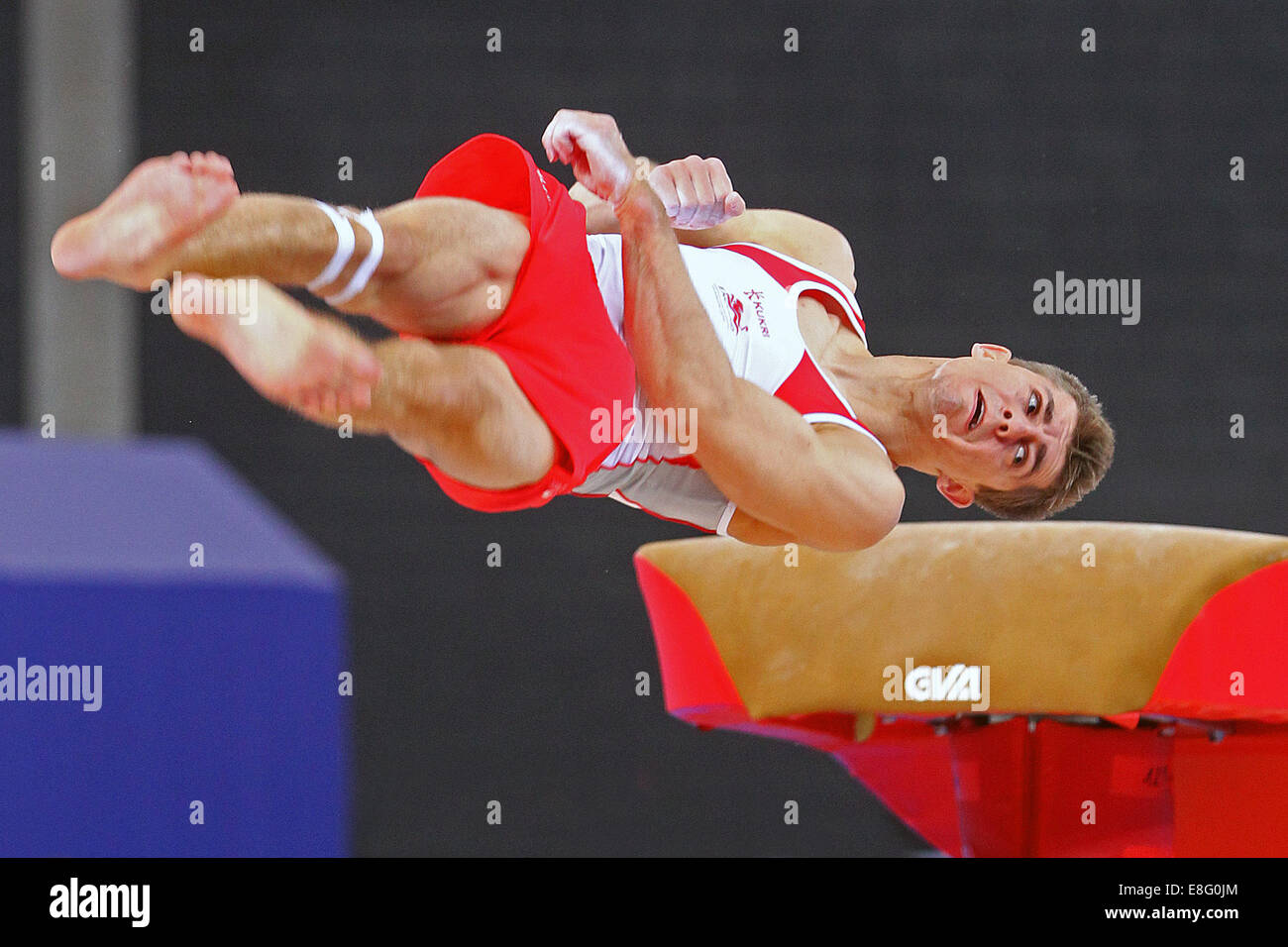 Max Whitlock (ENG) on the vault. Artistic Gymnastics- Men's All Round ...