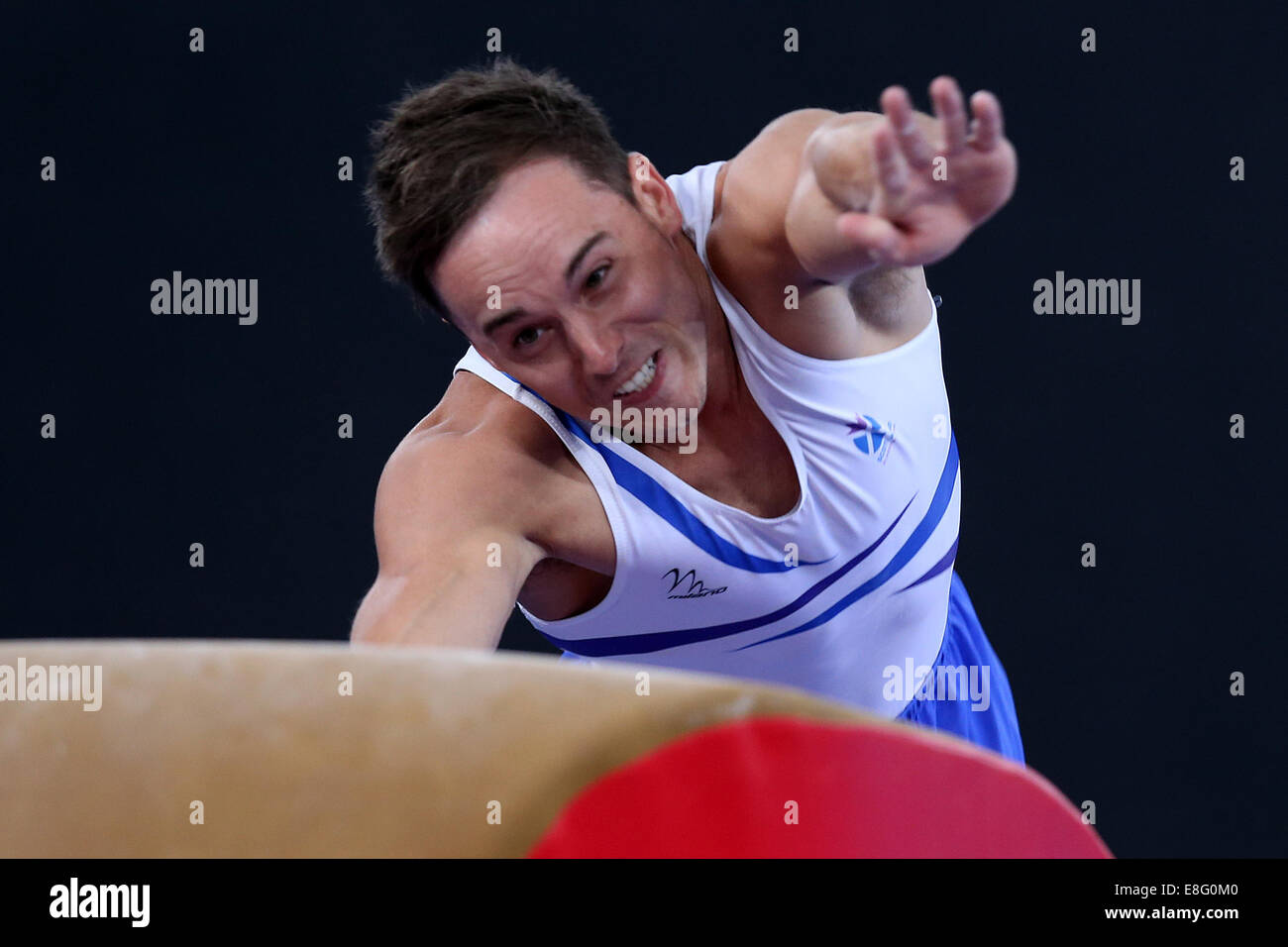 Daniel Purvis (SCO) in action on the vault. Artistic Gymnastics- Men's ...