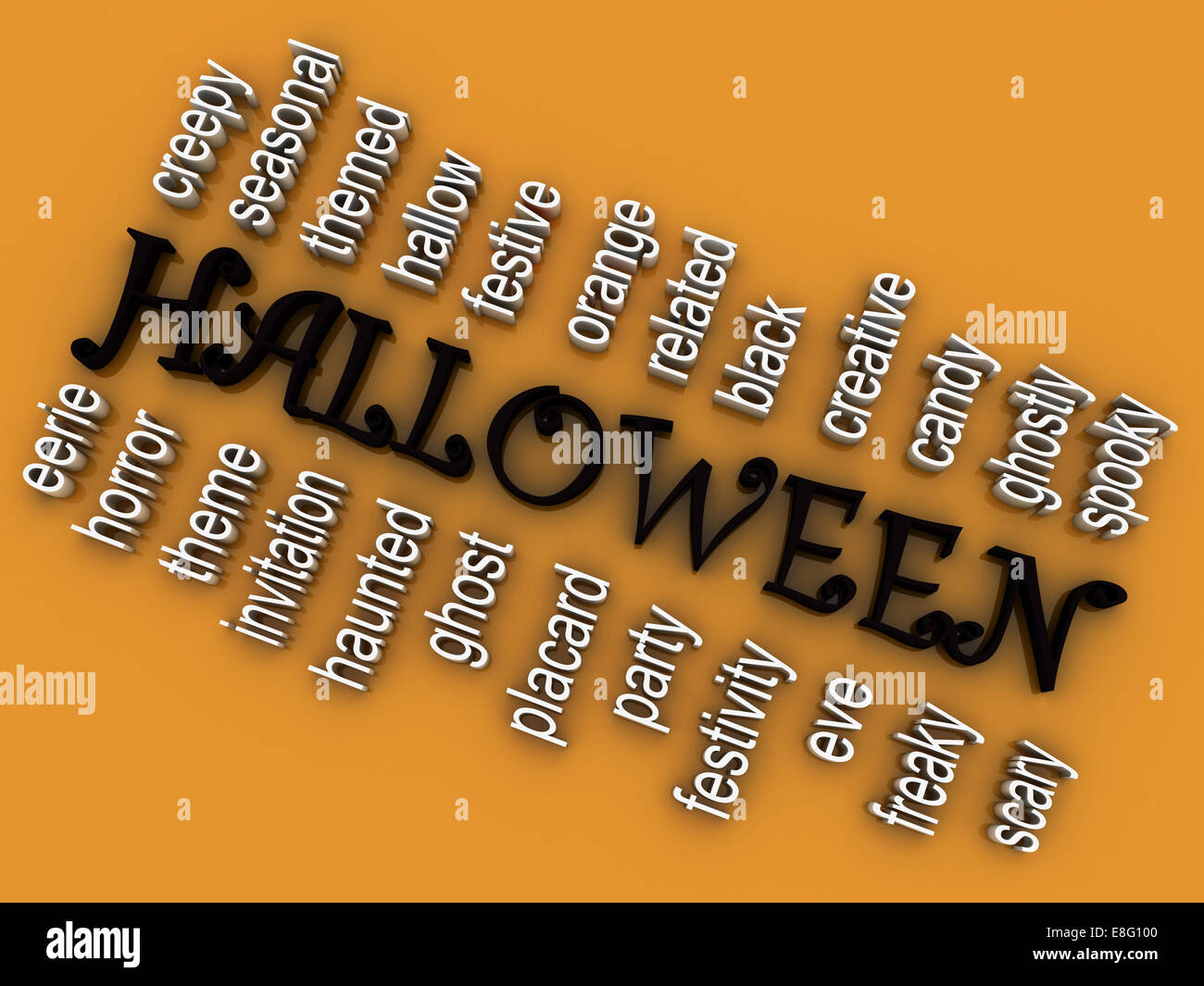 3d imagen Halloween concept word cloud background Stock Photo - Alamy
