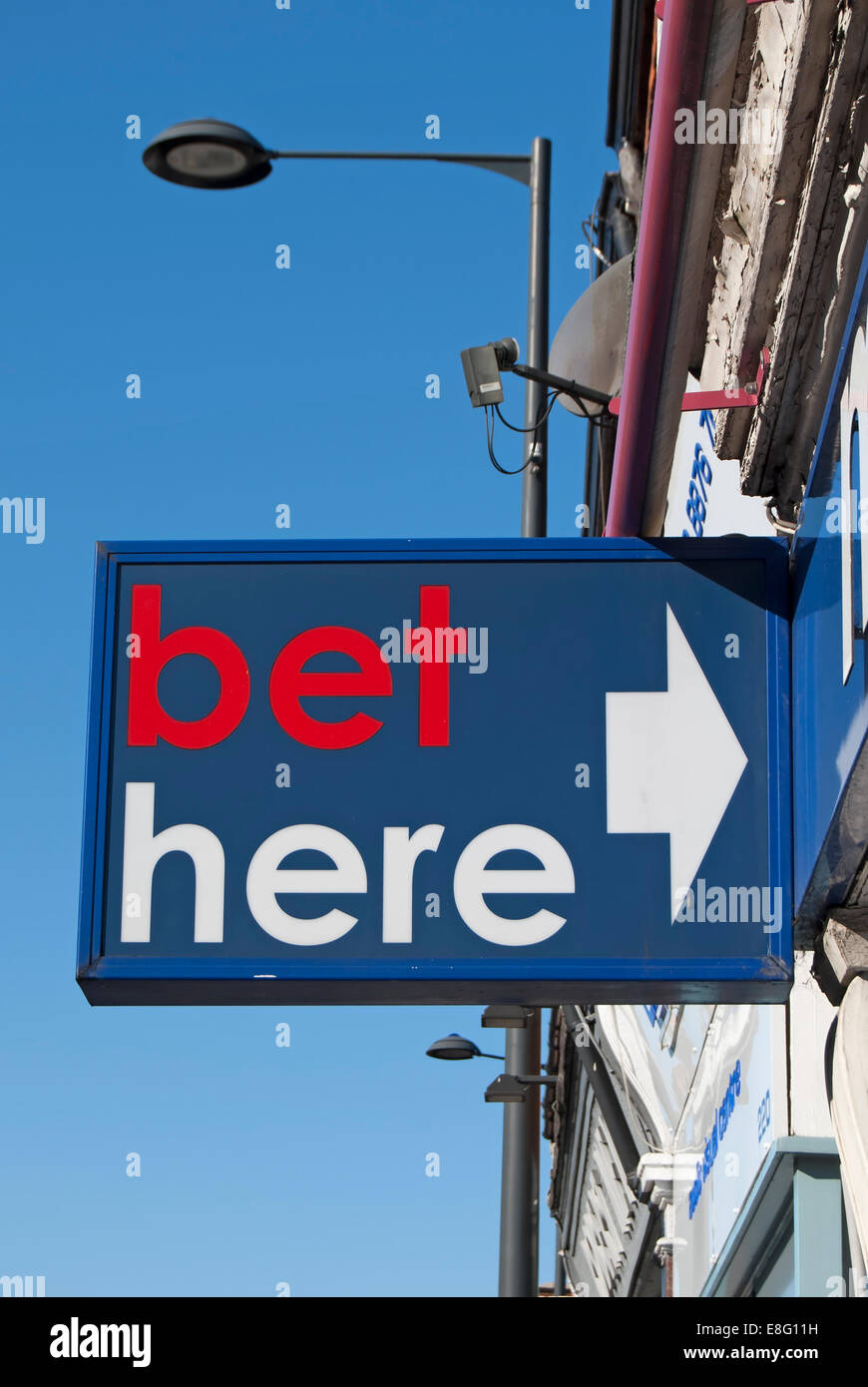 hanging sign for a branch of the bookmakers, metrobet, east sheen ...