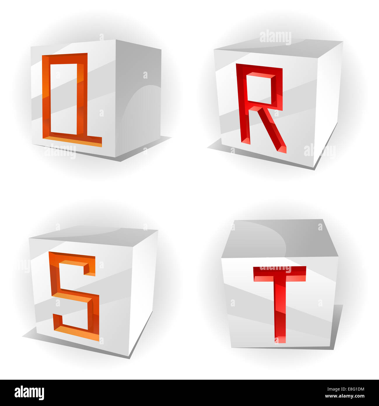 3d cube alphabet letters Q,R,S,T Stock Photo - Alamy