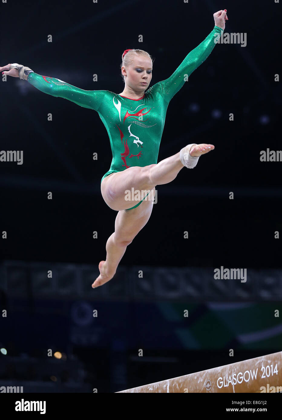 Elizabeth Beddoe (WAL) performs on the beam. Artistic Gymnastics- Women ...