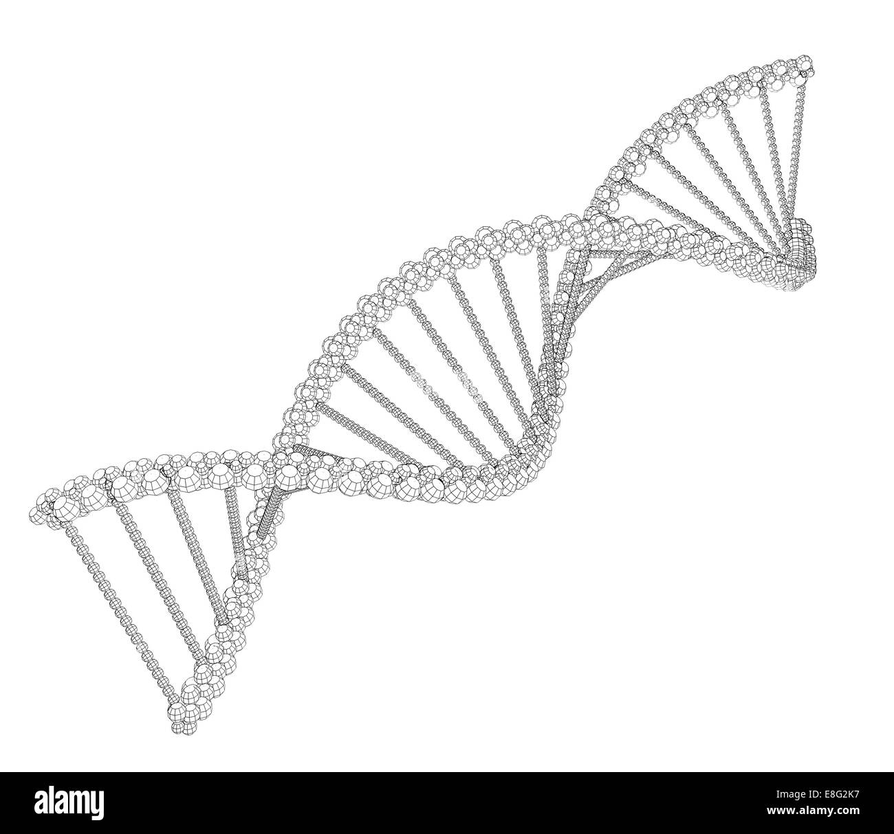 Illustration of wire-frame DNA chain Stock Photo - Alamy