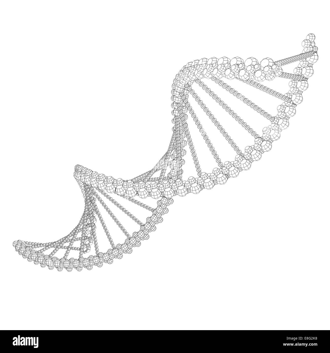 Illustration of wire-frame DNA chain Stock Photo - Alamy