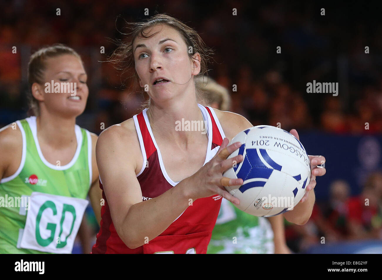 Jade Clarke (ENG) in action - Netball - SECC - Glasgow Scotland, UK ...