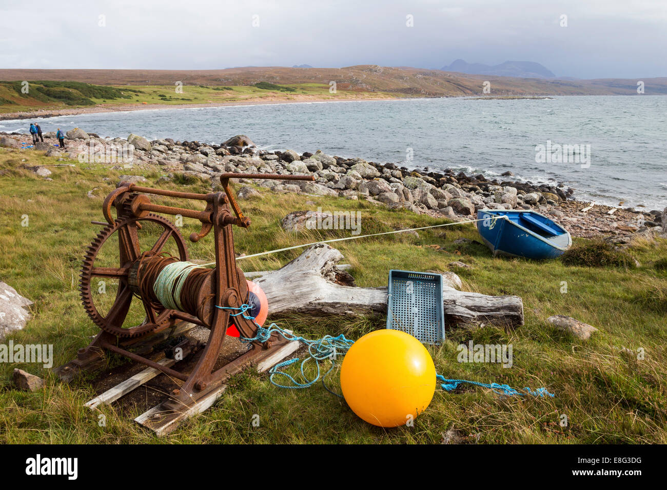 Winch and Boat at Red Point Near Gairloch West Coast of Scotland Stock ...