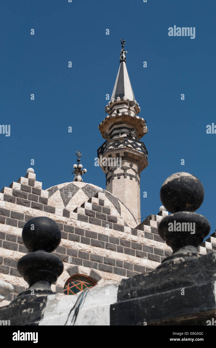 Jordan, Middle East: details of Abu Darwish Mosque, built in 1961 on a ...