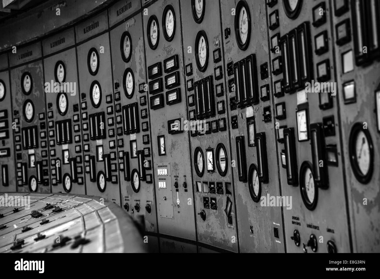 Illuminated control panel Black and White Stock Photos & Images - Alamy