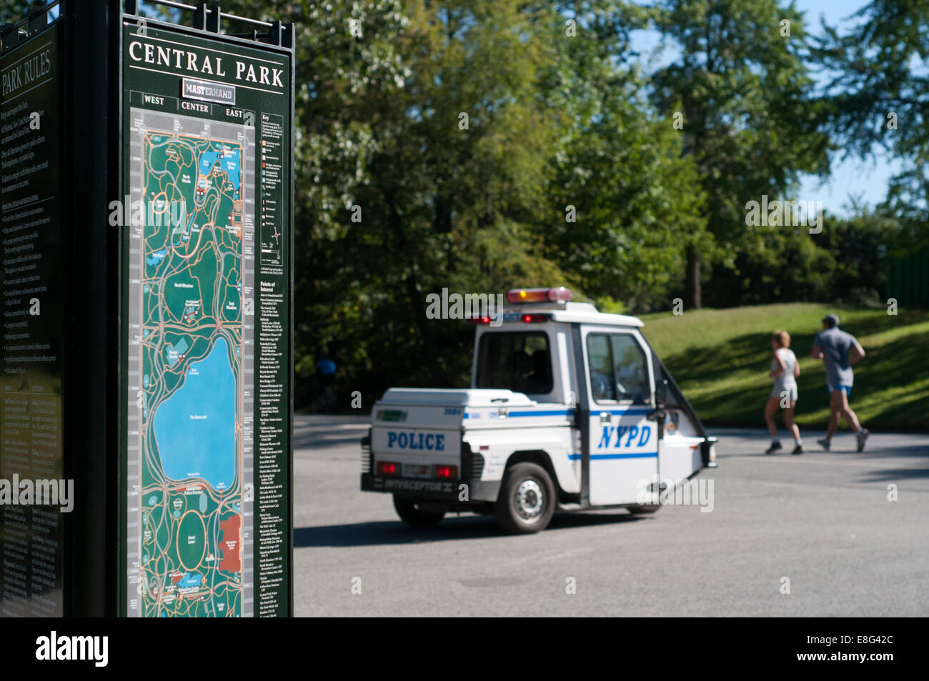 Police vehicle in Central Park NYC, Manhattan, New York, United States ...