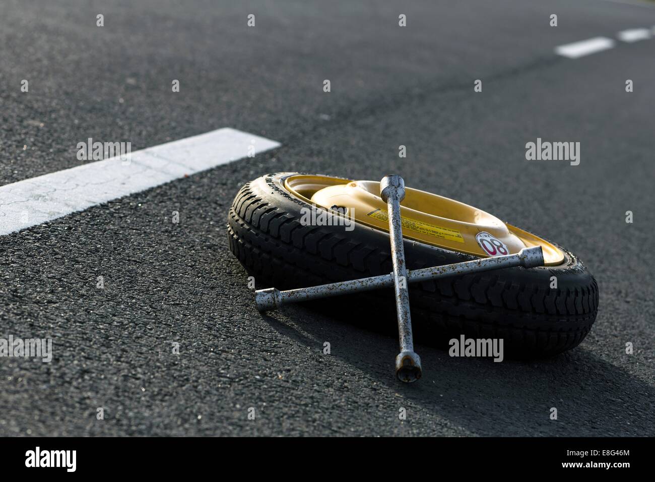 Spare wheel of a car Stock Photo - Alamy
