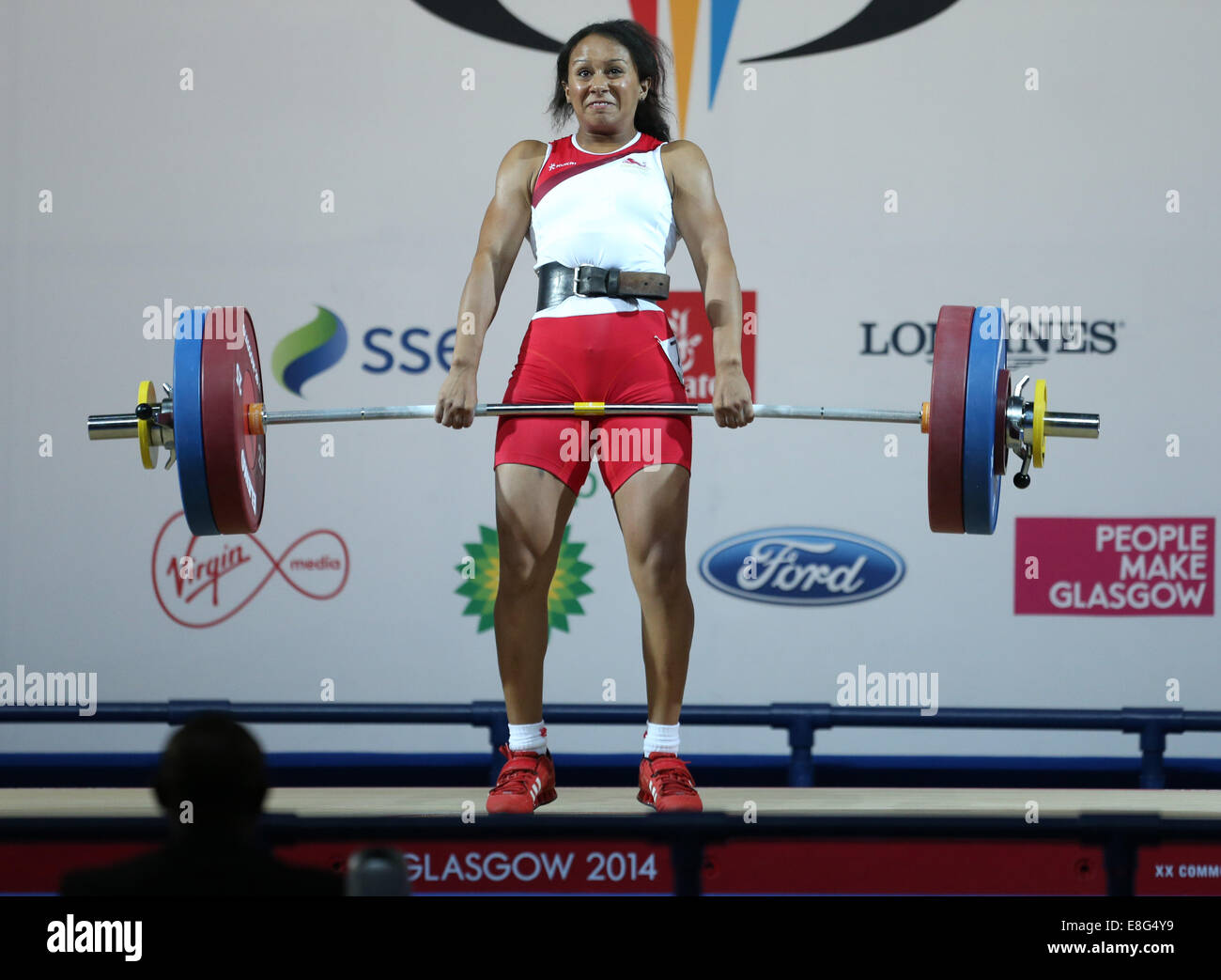 Weightlifting womens 58kg group england secc scotland uk hi-res stock ...