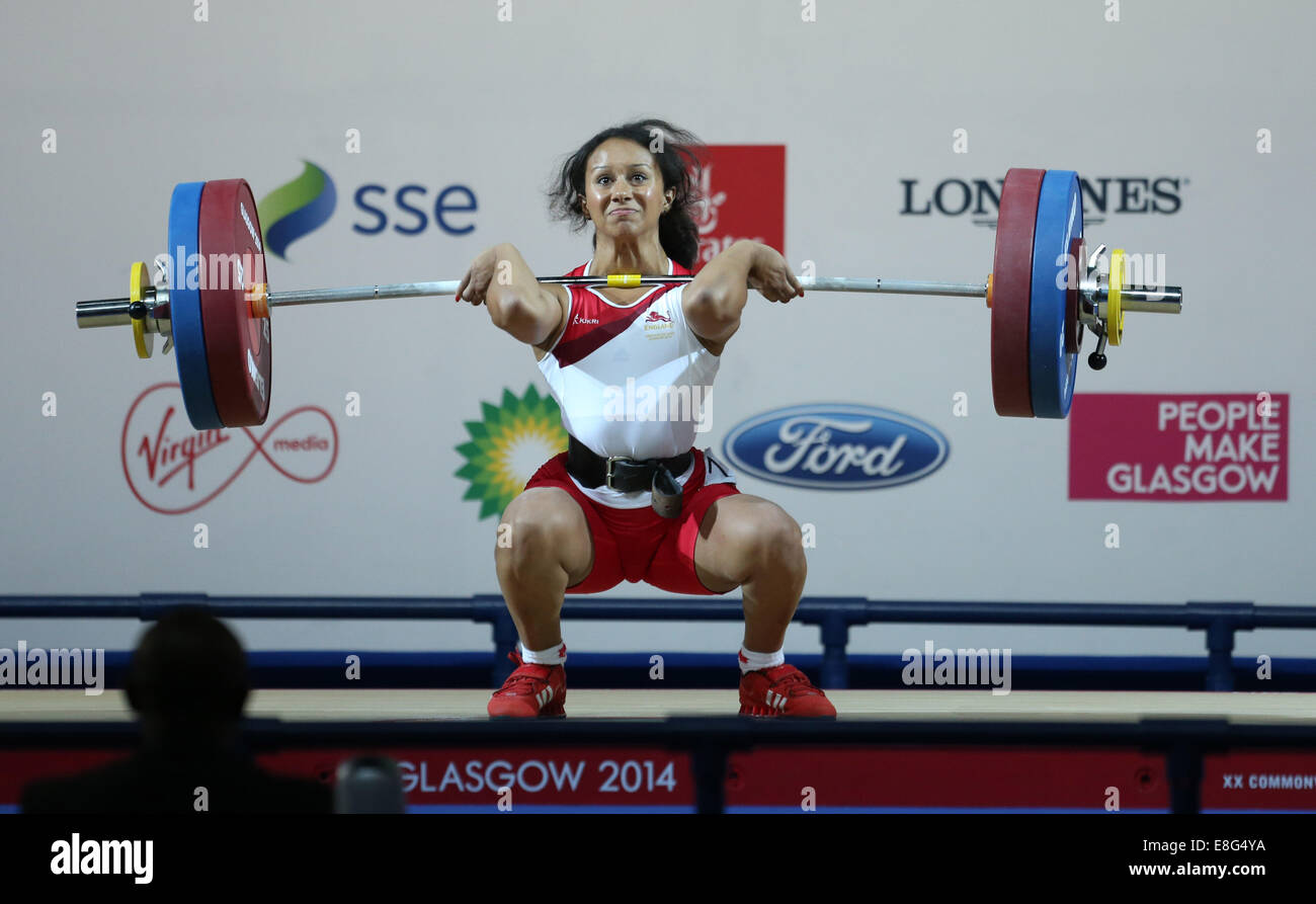 Weightlifting womens 58kg group england secc scotland uk hi-res stock ...