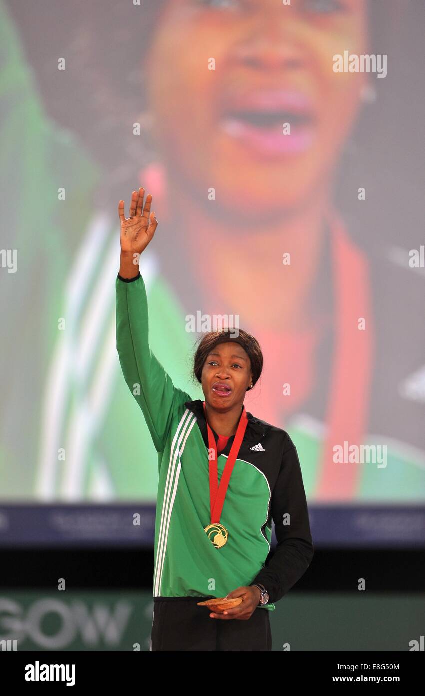 Odunayo Adekuoroye (NGR) with her gold medal. Wrestling. SECC, Glasgow ...