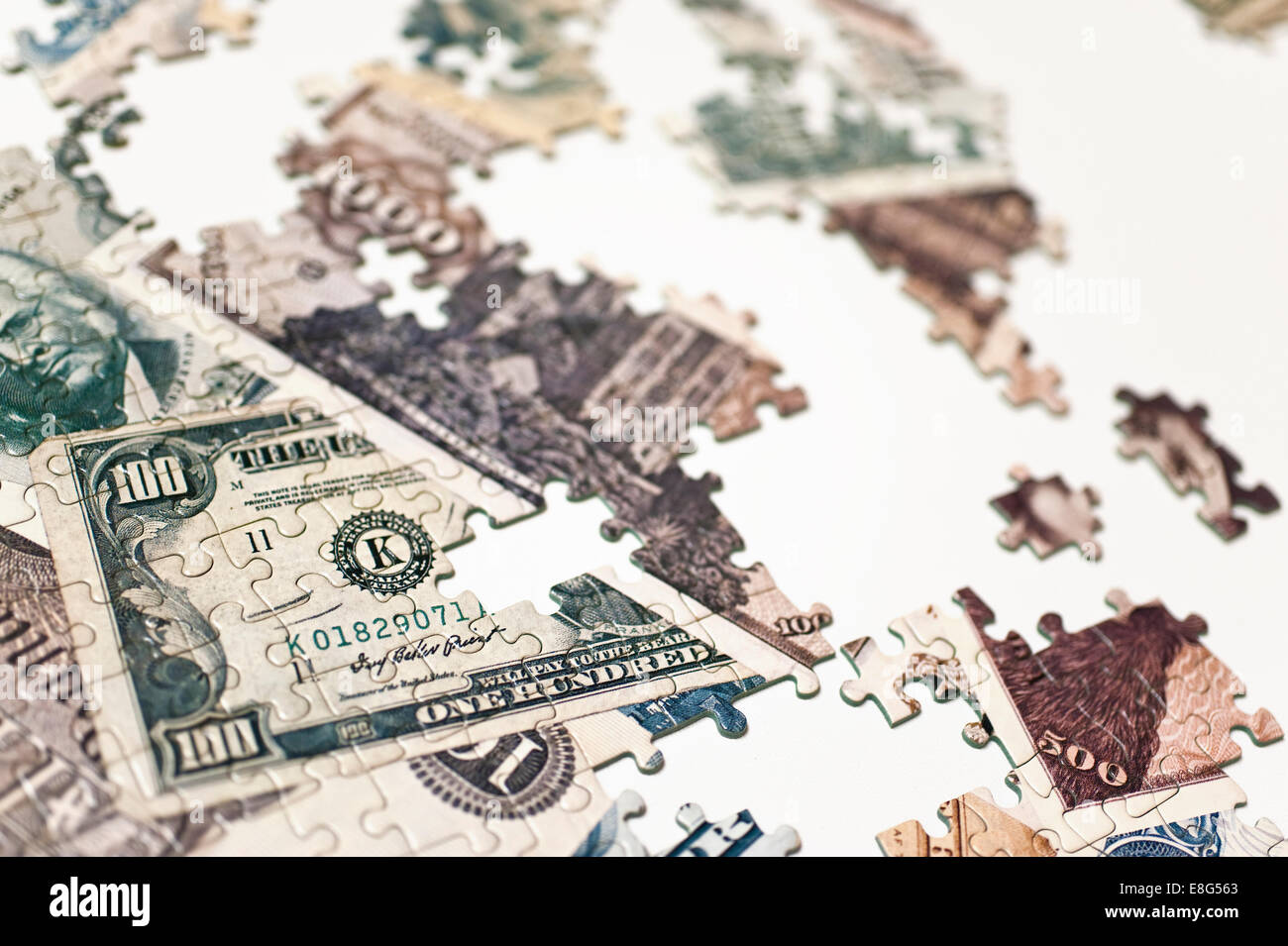 Detail of a Banknote Puzzle Stock Photo - Alamy