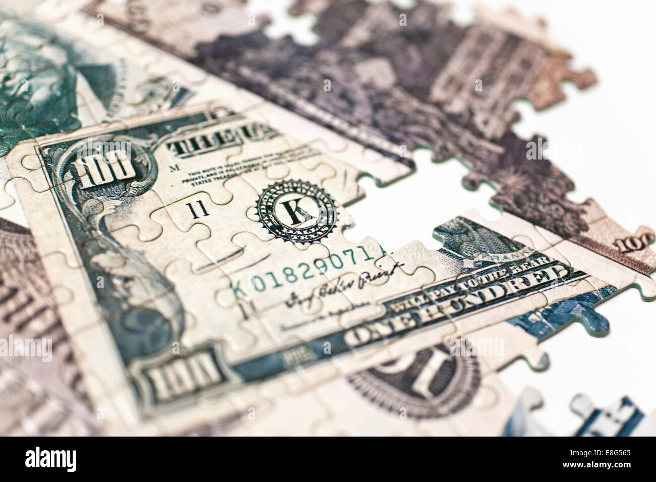 Detail of a Banknote Puzzle Stock Photo - Alamy