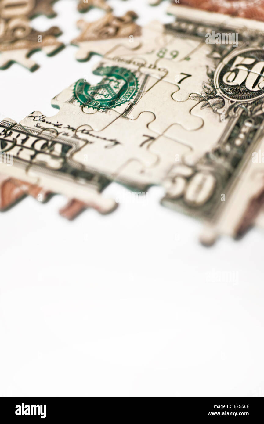 Detail of a Banknote Puzzle Stock Photo - Alamy