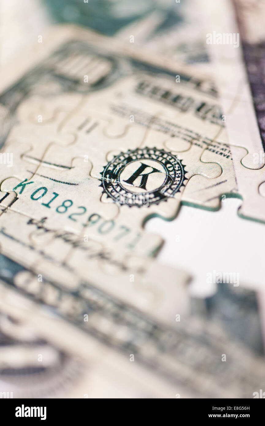 Detail of a Banknote Puzzle Stock Photo - Alamy