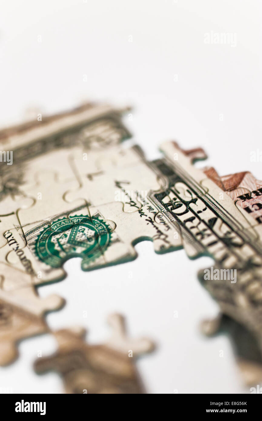 Detail of a Banknote Puzzle Stock Photo - Alamy