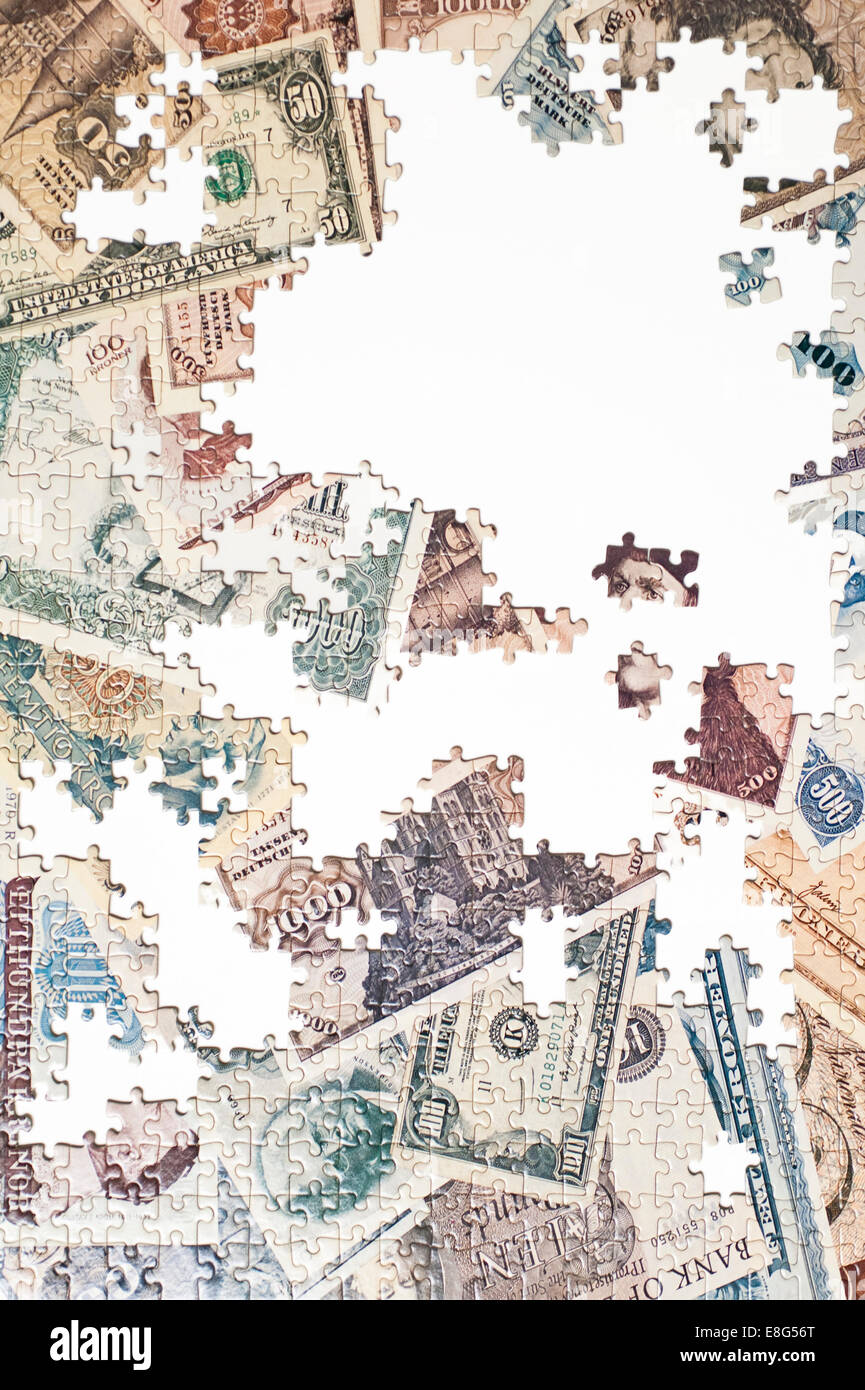 Detail of a Banknote Puzzle Stock Photo - Alamy
