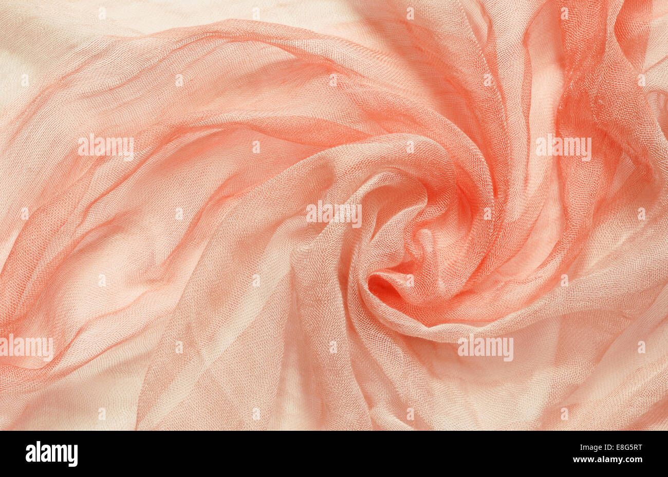Peach viscose fabric with circular drapery for background Stock Photo ...