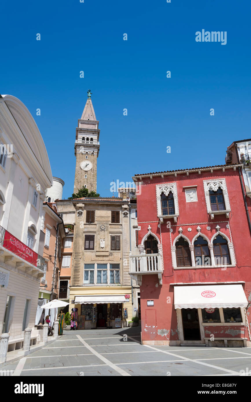 Tartini Square, Piran, Slovenia Stock Photo - Alamy