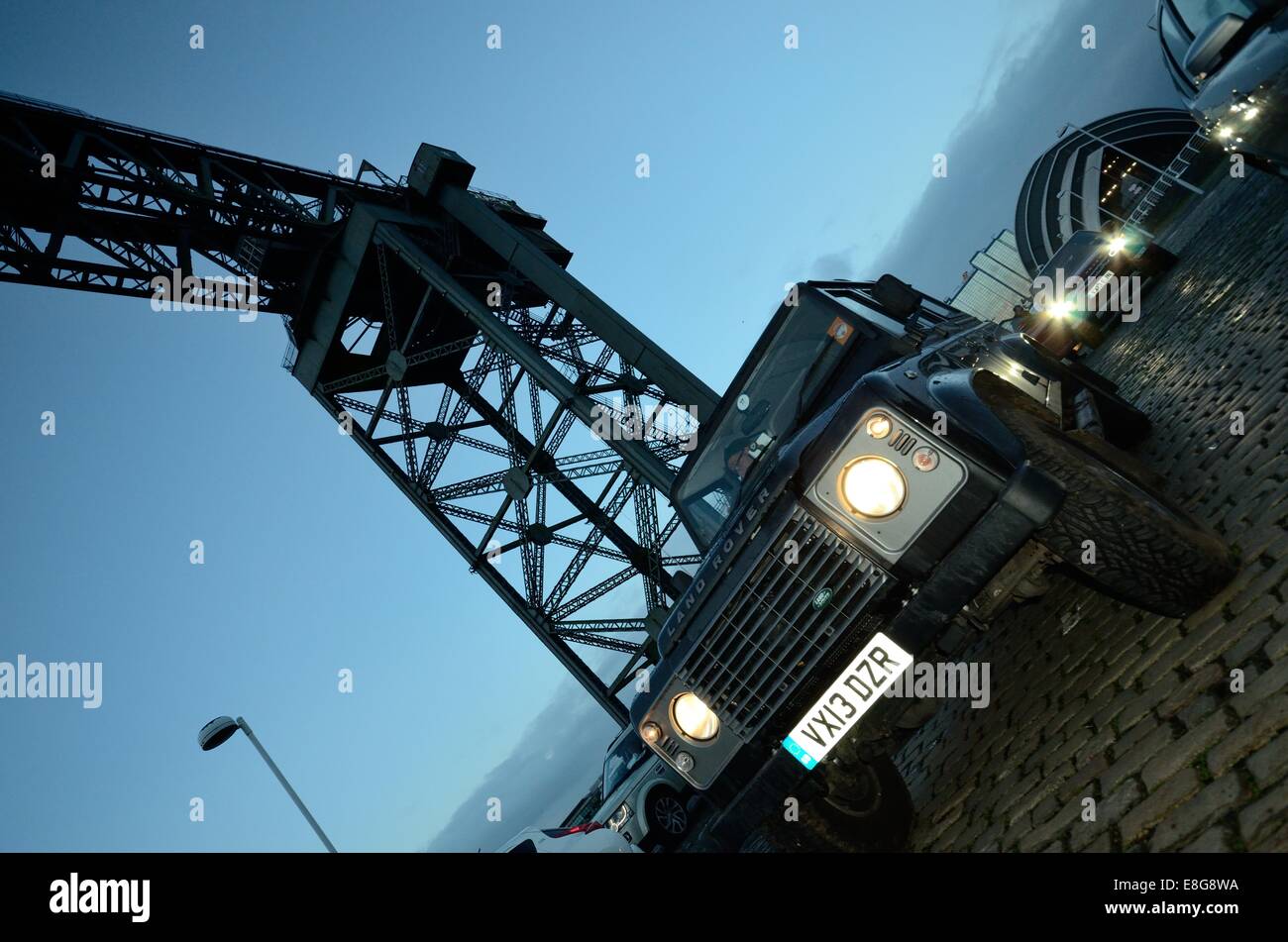 Defender crane docks 4x4 headlights hi-res stock photography and images ...