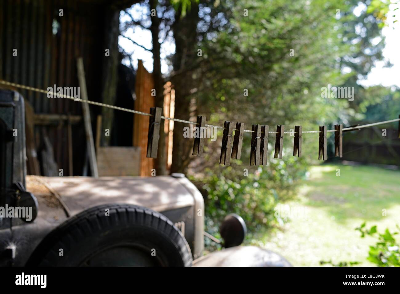 Washing line vintage hi-res stock photography and images - Alamy
