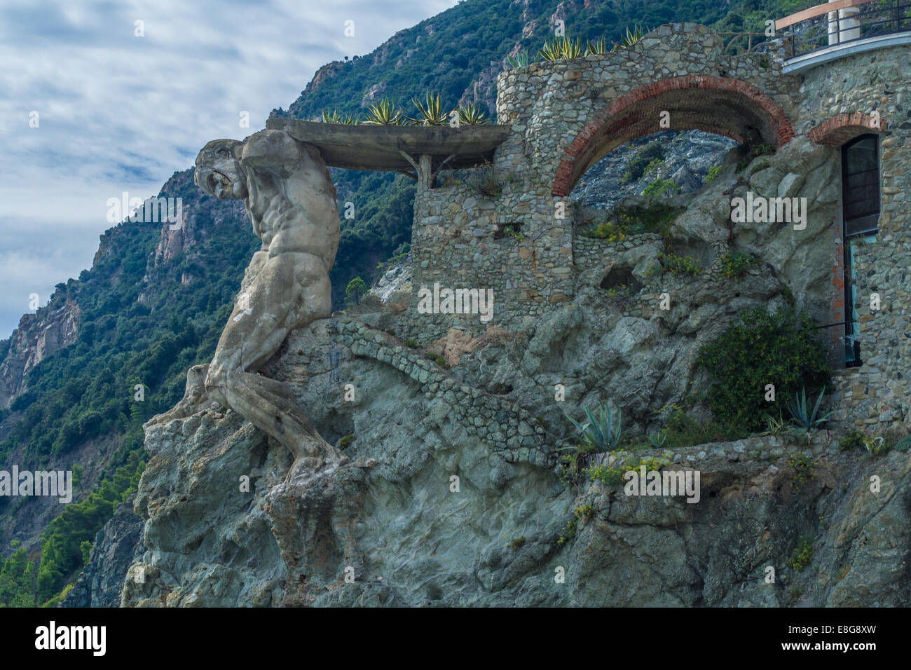 Statue of "Neptune" (God of the Sea) or "Giant" statue at Monterosso al ...