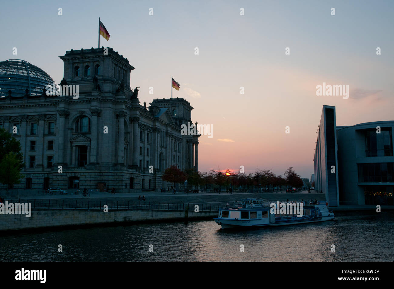 Berlin government district at sunset Stock Photo - Alamy