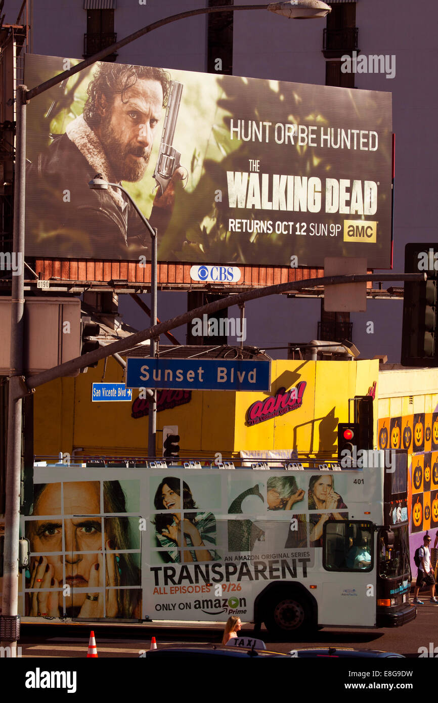 Billboards, Sunset Blvd., Los Angeles, California, United States of ...