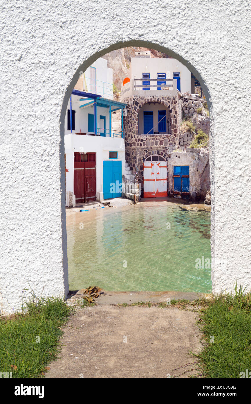 Traditional Greek architecture on Milos island Stock Photo - Alamy