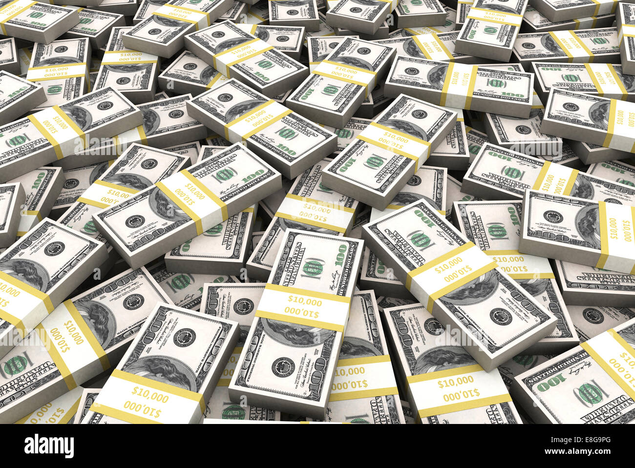 Stack of 100 dollars USA on white background. Financial concept Stock ...