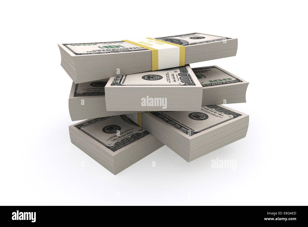 Stack of 100 dollars USA on white background. Financial concept Stock ...