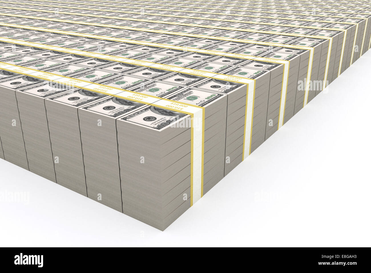 Stack of 100 dollars USA on white background. Financial concept Stock ...