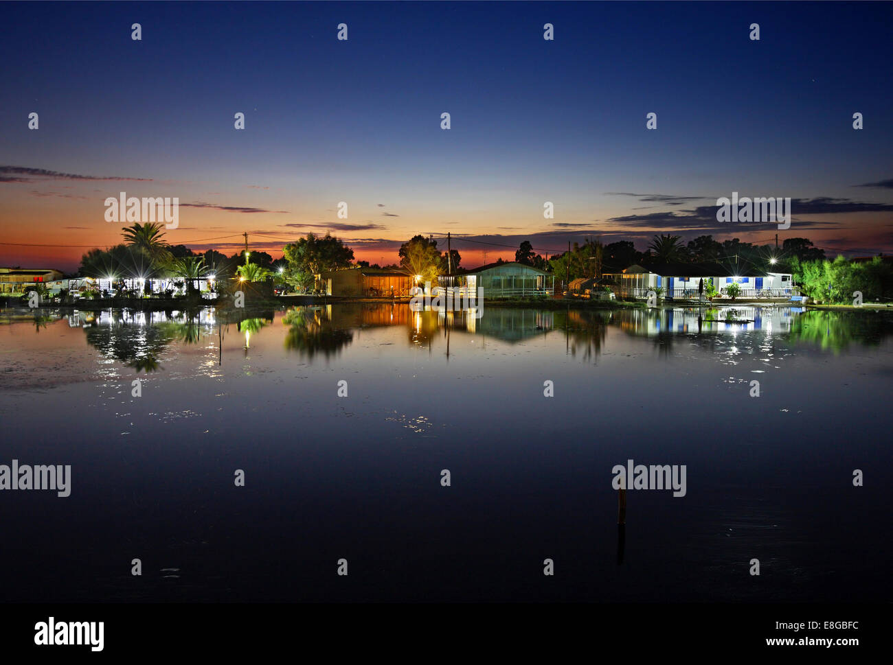 Traditional stilt huts (called "Peladas" by the locals), in Tourlida ...