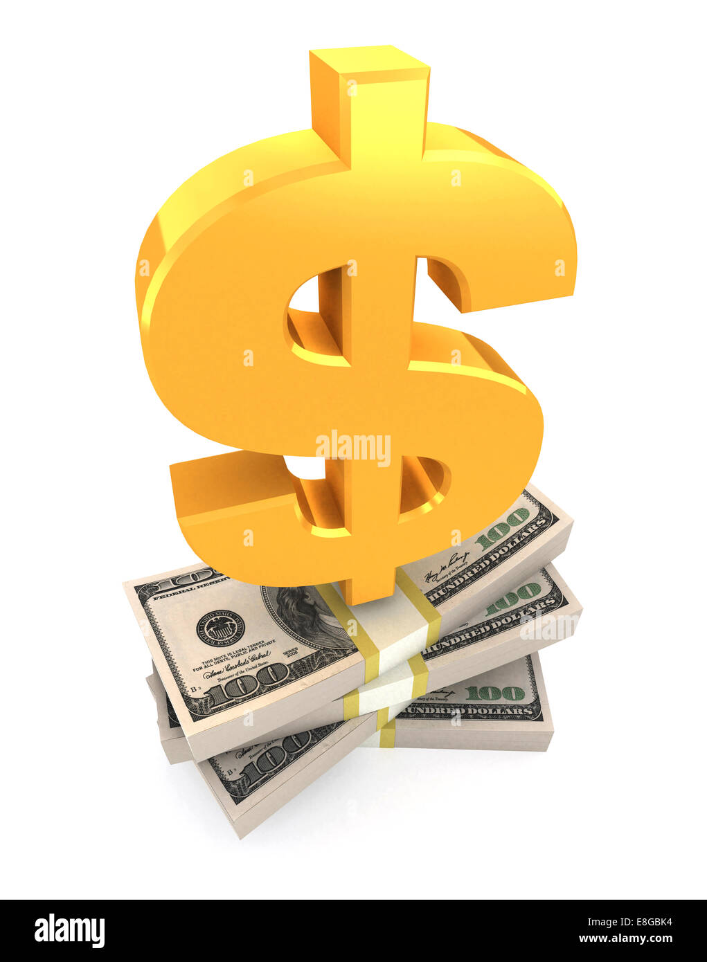 Dollar sign on stack of USA dollars. Financial concept Stock Photo - Alamy