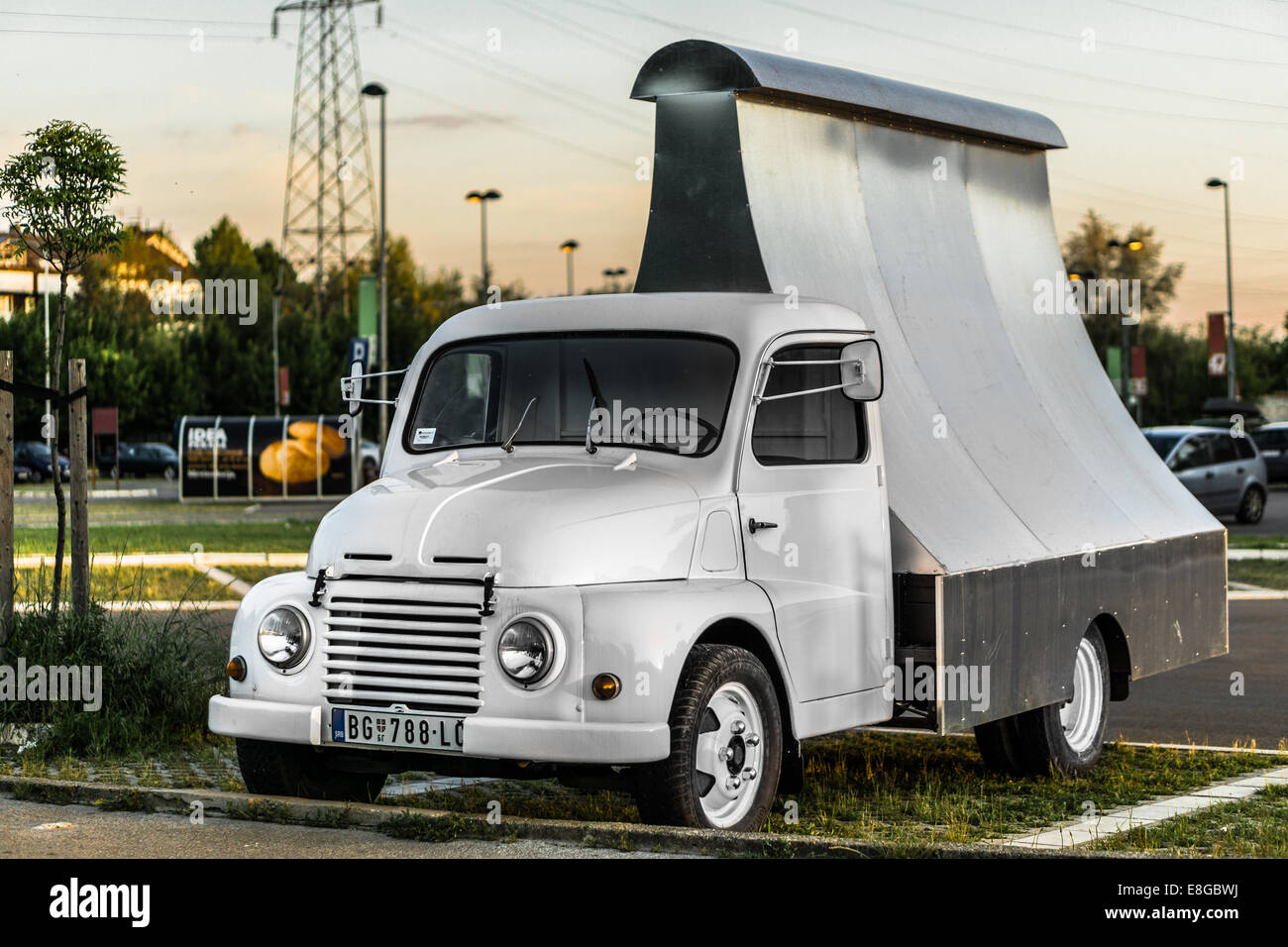 Advertising Truck in Belgrade, clasical looking, old-time vehicle taken ...