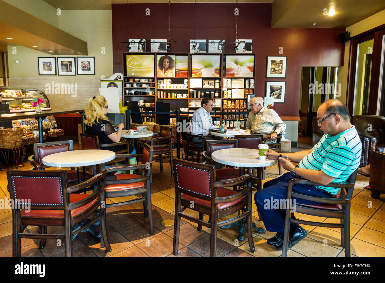 Naples Florida,5th Avenue,Starbucks Coffee,barista,cafe,interior inside ...