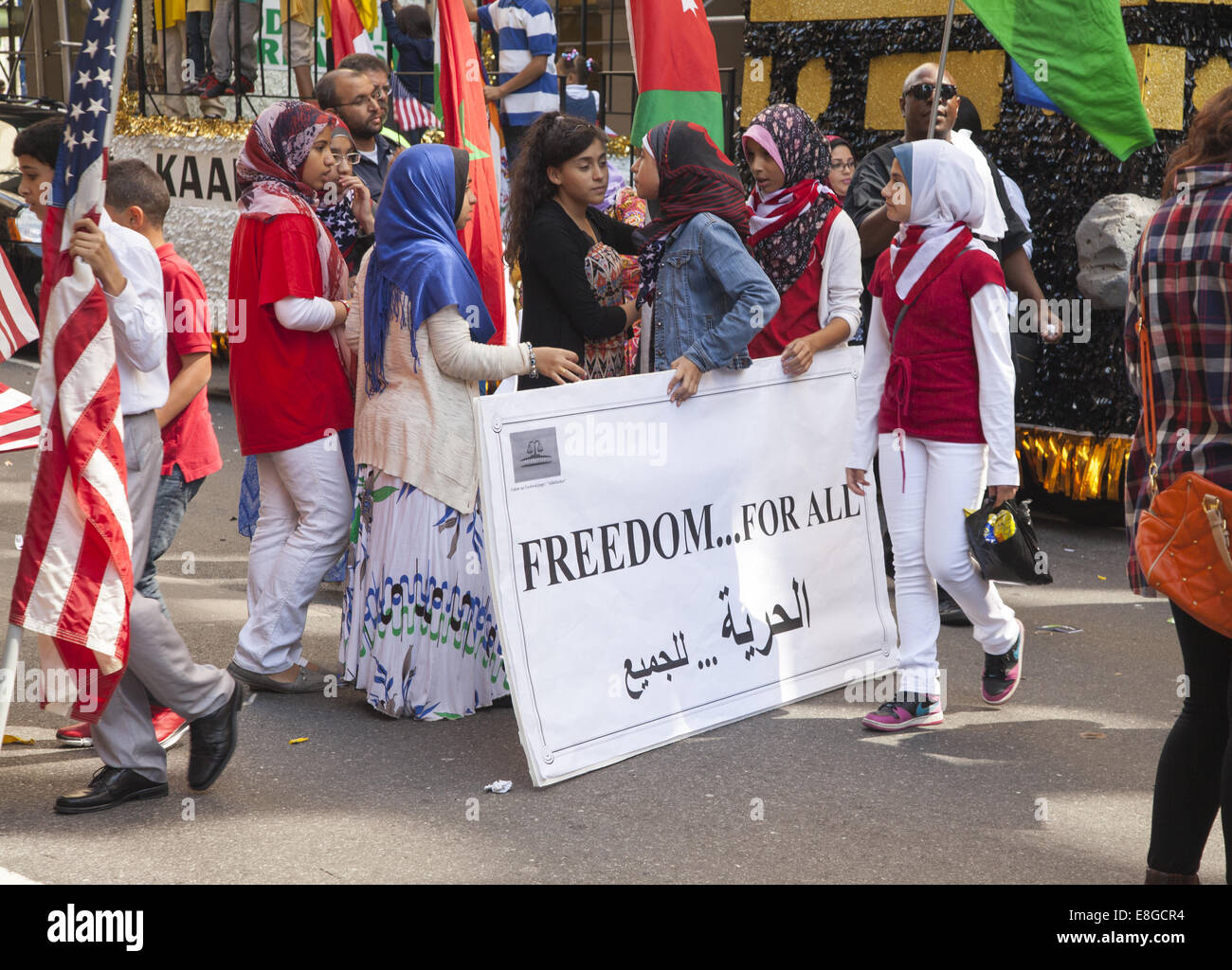 Annual Muslim Day Parade on Madison Avenue, New York City Stock Photo ...