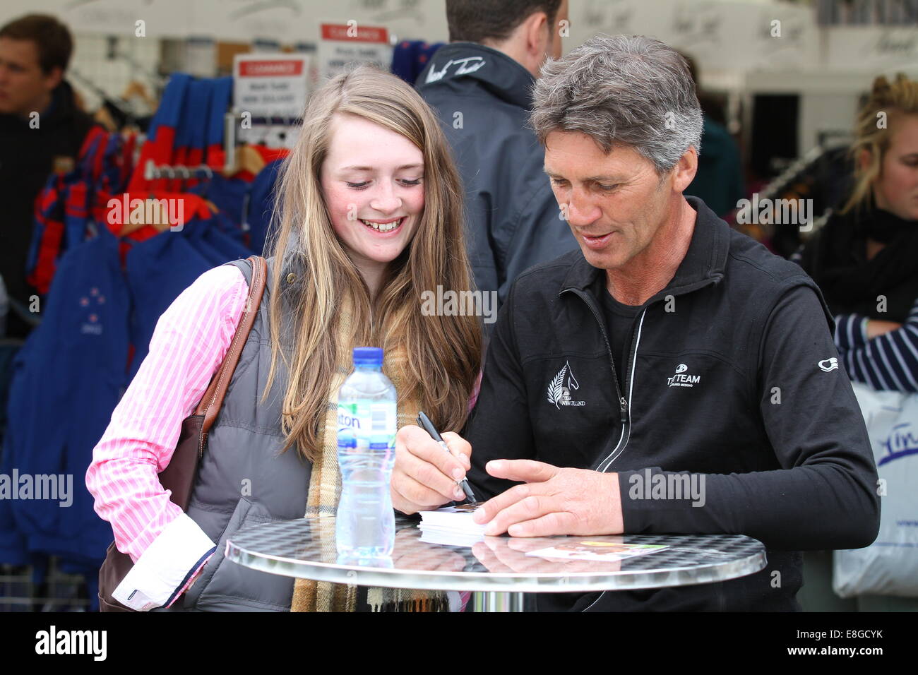 Andrew Nicholson signs autographs at Badminton Horse Trials 2013 Stock ...