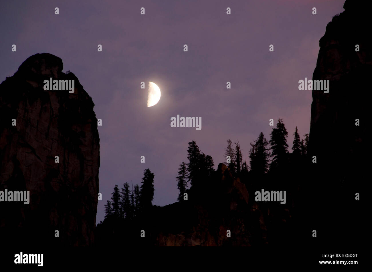 Moonrise over Yosemite Valley, Yosemite National Park, California Stock ...