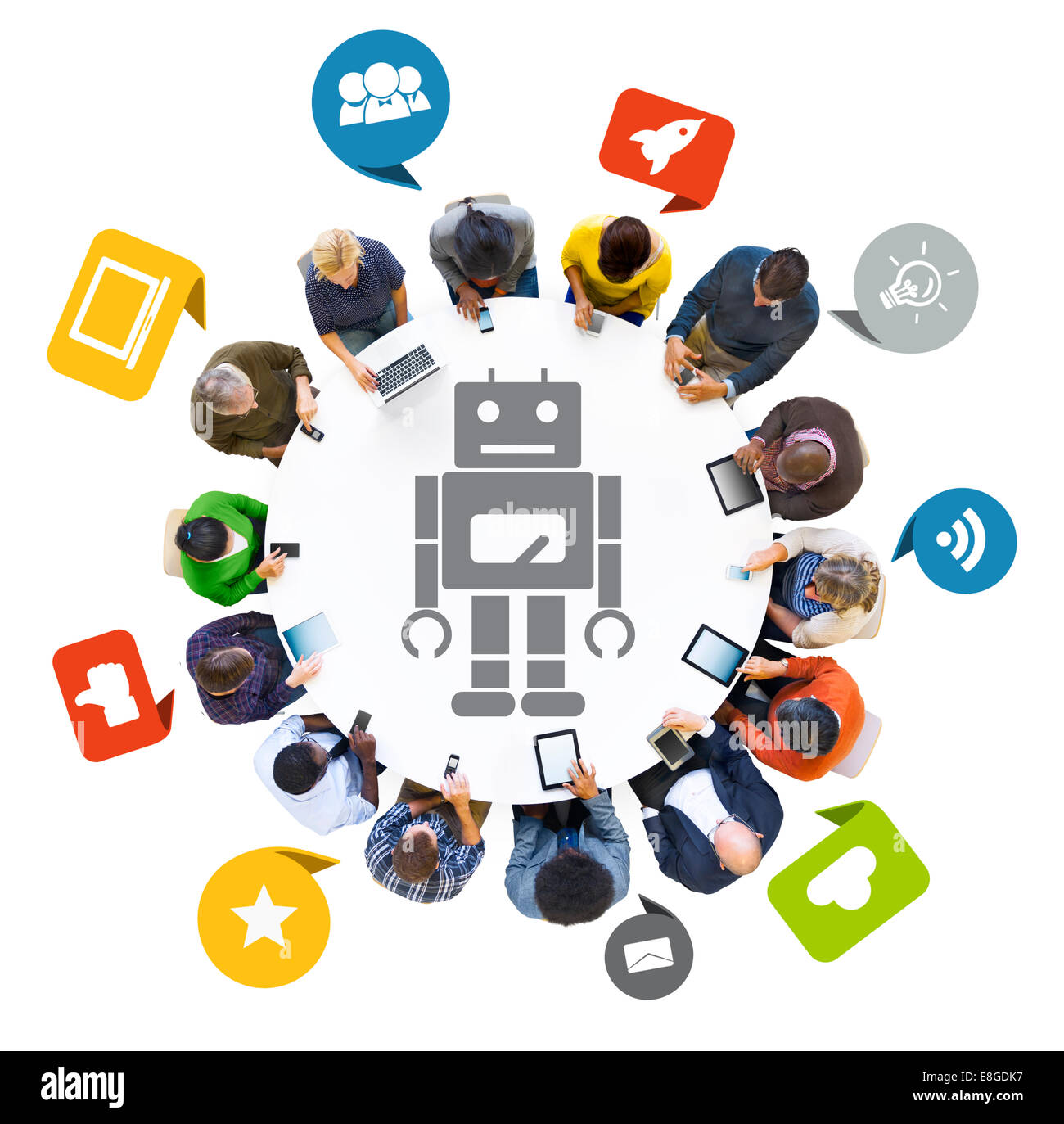 Robot using technology Cut Out Stock Images & Pictures - Alamy