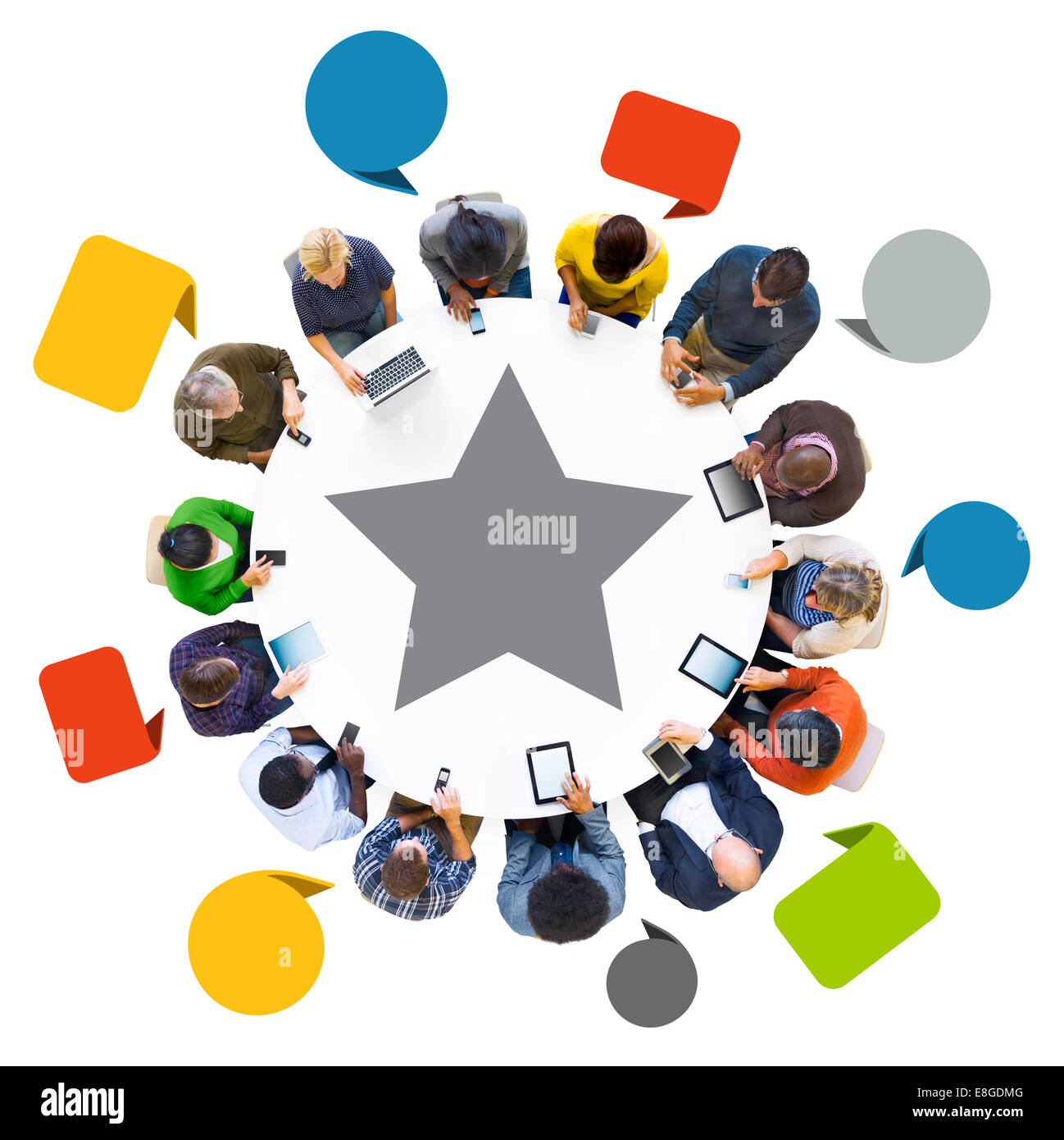 Multiethnic Group of People Using Digital Devices for Successfulness ...