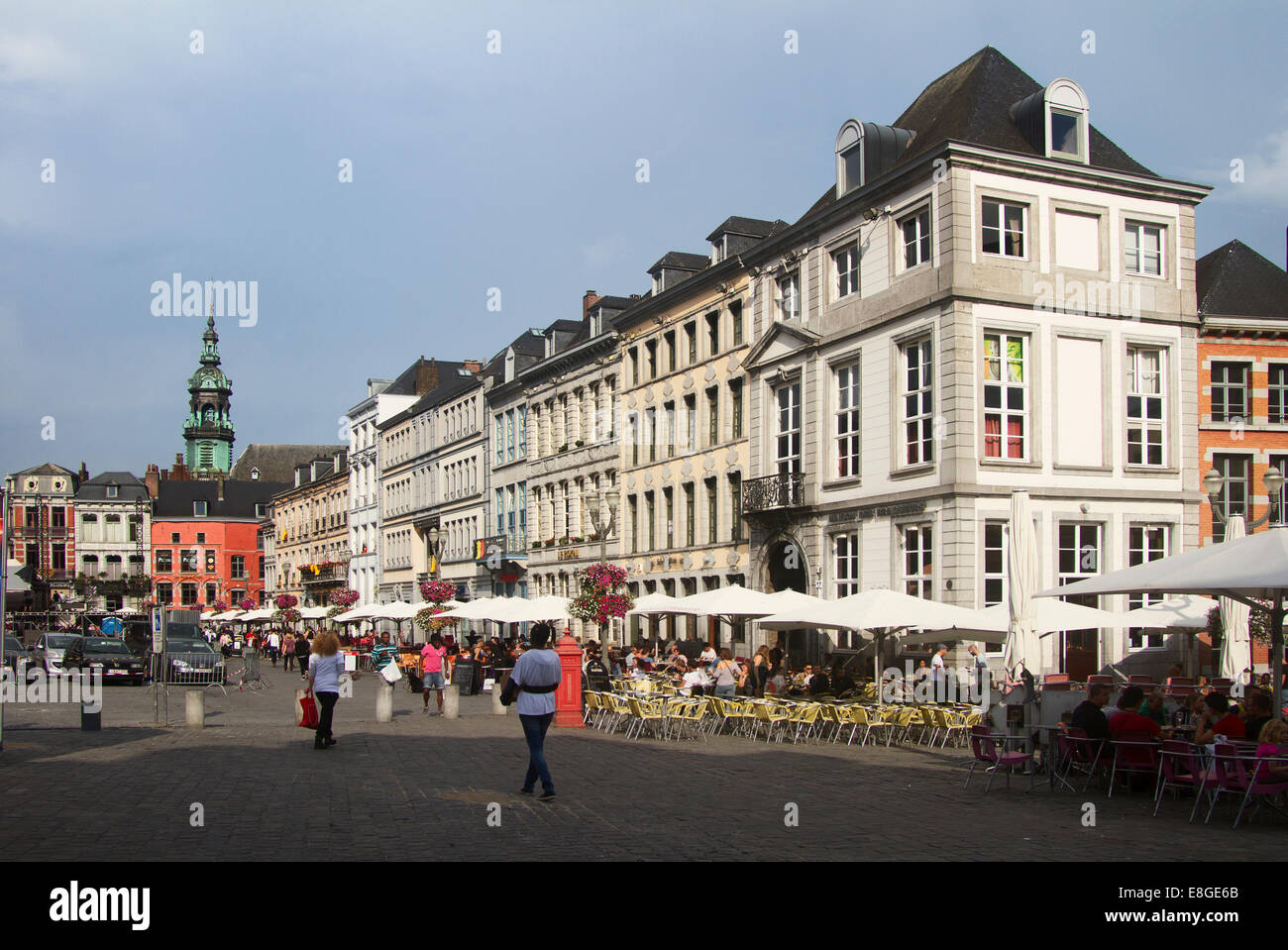 Restaurants in the Grand Place, Mons, Belgium Stock Photo - Alamy