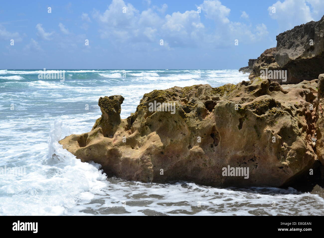 Blowing rocks, amazing rock formation Stock Photo - Alamy