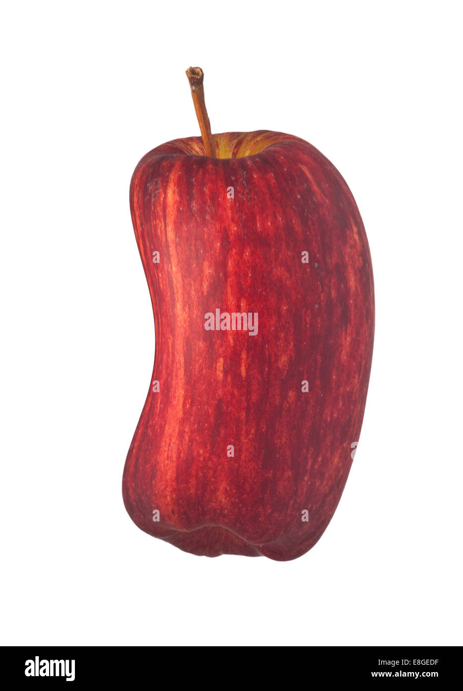Bended apple isolated on white background Stock Photo - Alamy