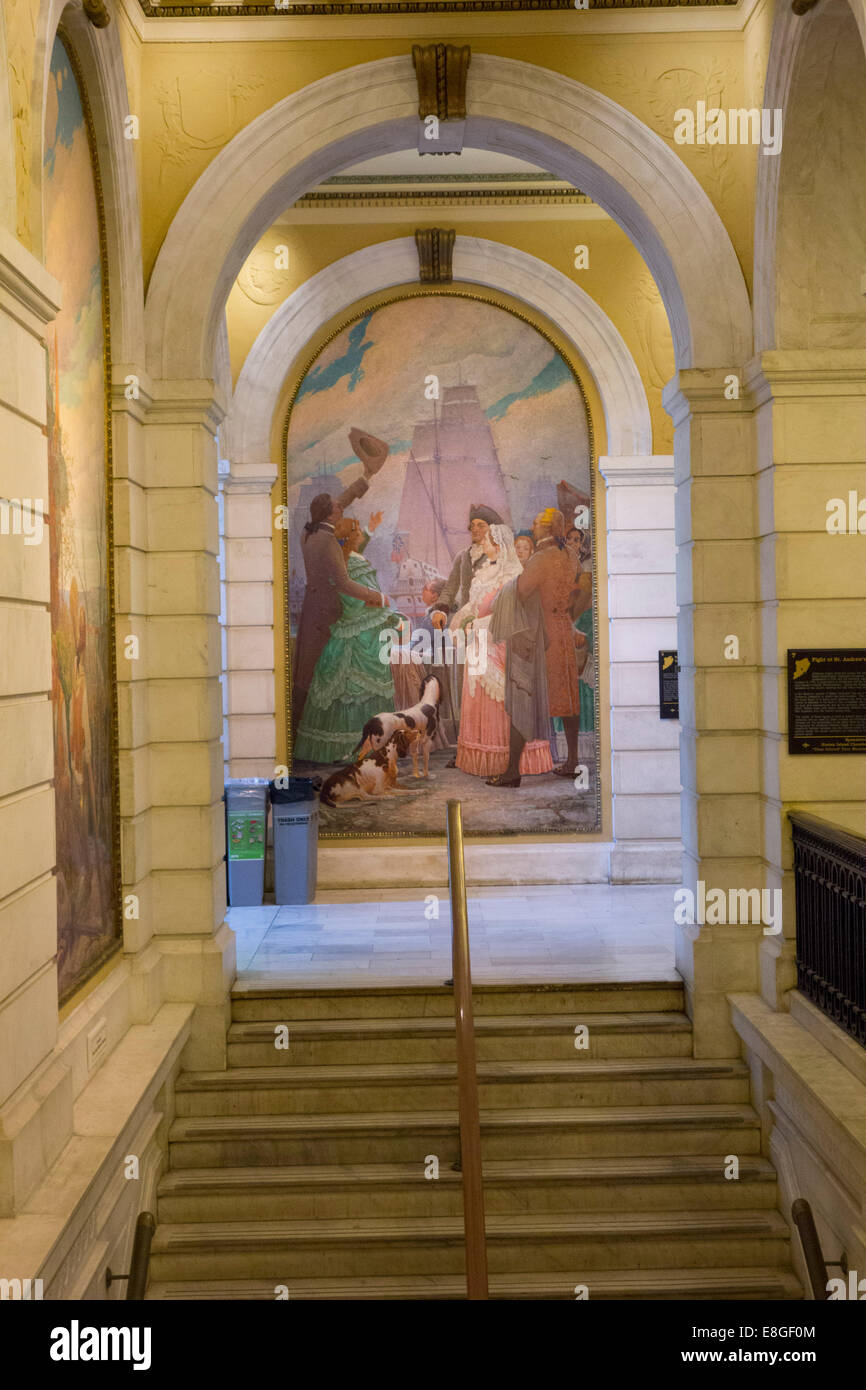 Staten Island borough hall murals Stock Photo - Alamy