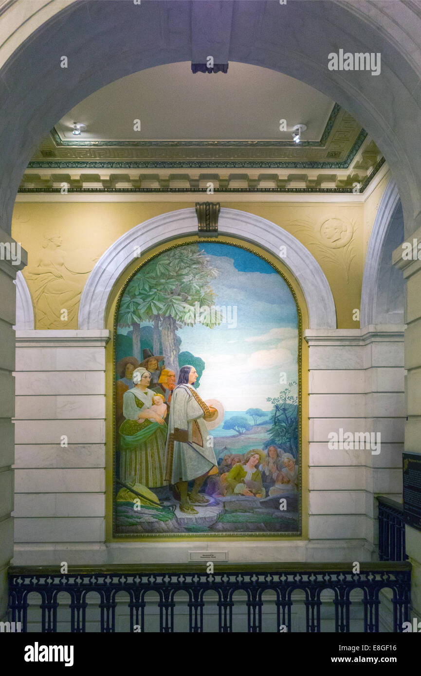 Staten Island borough hall murals Stock Photo - Alamy
