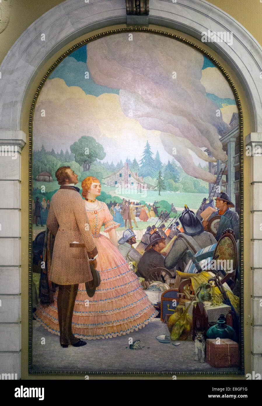 Staten Island borough hall murals Stock Photo - Alamy