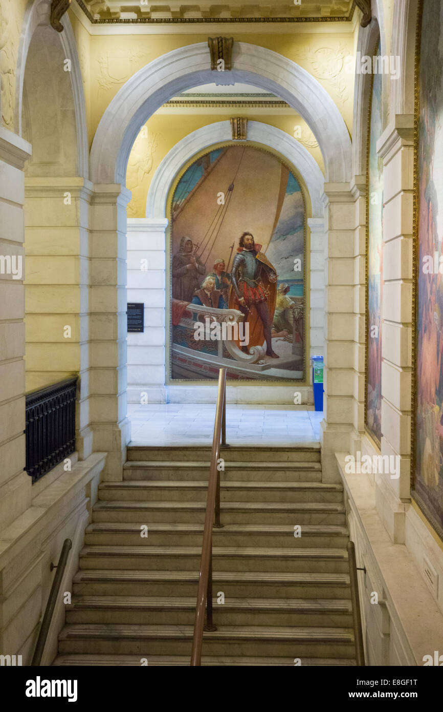 Staten Island borough hall murals Stock Photo - Alamy